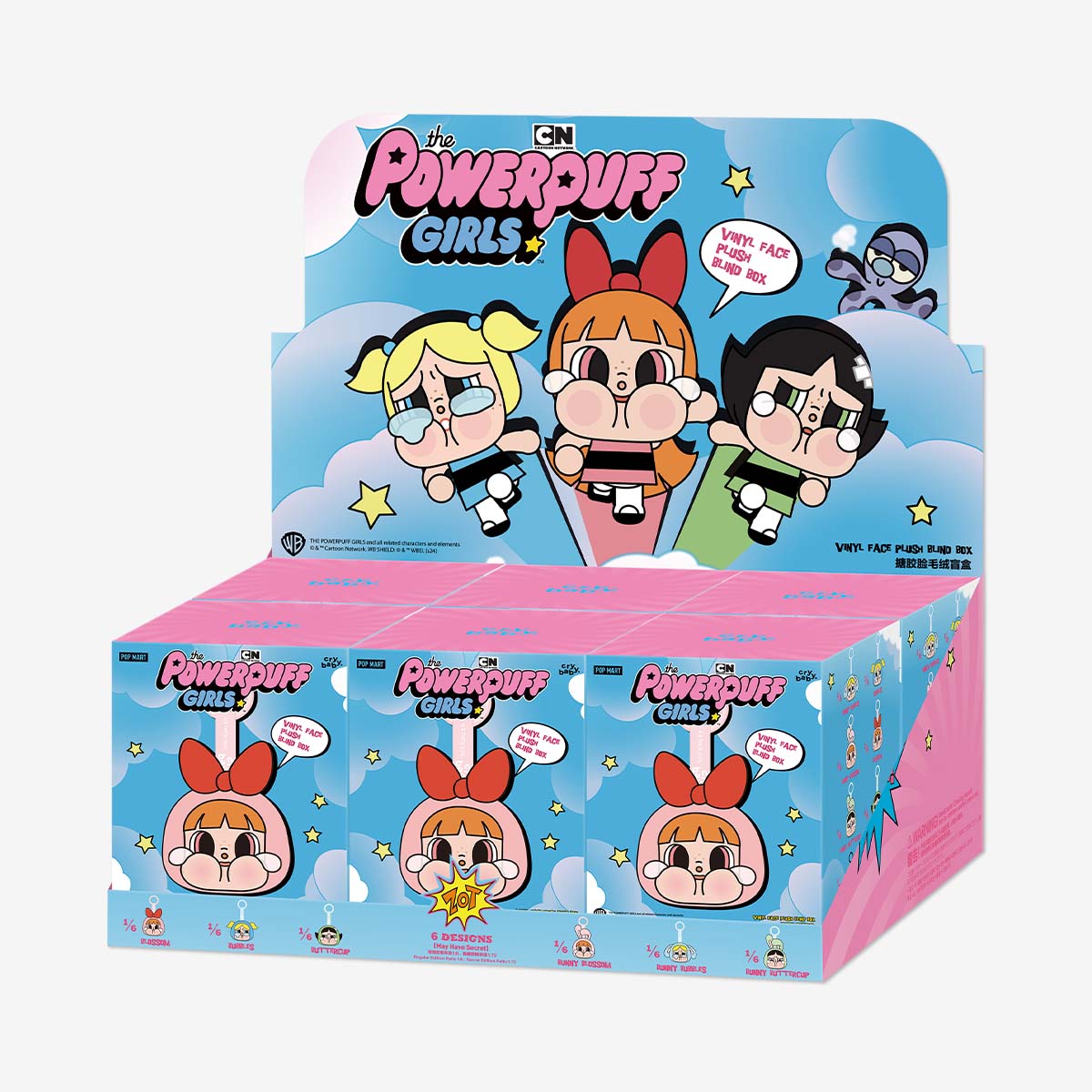 Pop Mart Cry Baby × Powerpuff Girls Vinyl Face Plush Blind Box (1 Comp ...