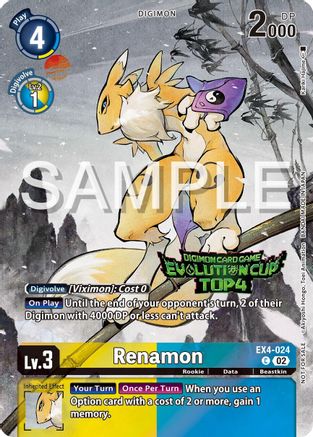 Renamon - EX4-024 (2024 Evolution Cup Top 4) (EX4-024) - Alternative B – Banana Games & Hobby