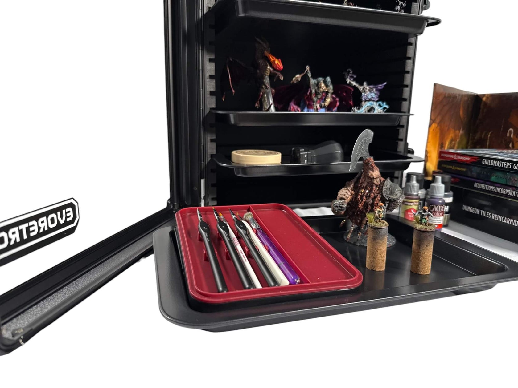 EVORETRO Aluminum Miniatures Display Case with 5 Magnetic Trays ...