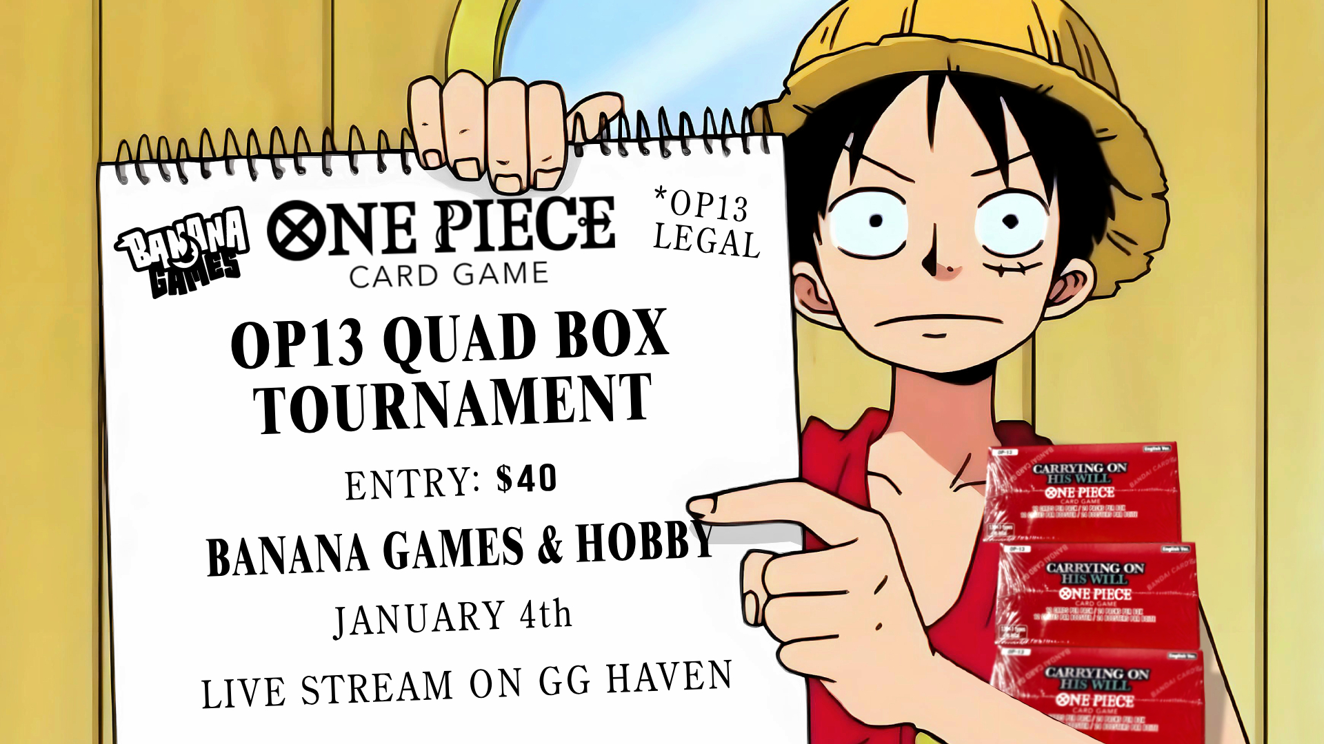 Banana Games - One Piece Quad Booster Box - One Piece Card Game ...
